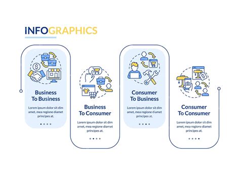 Premium Vector Online Business Models Blue Rectangle Infographic Template