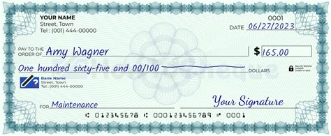 165 Check How To Write A Check For 165 Dollars