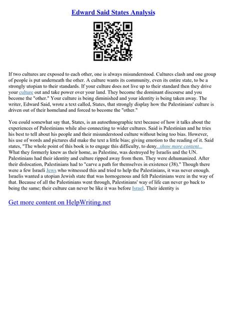 Edward Said States Analysis Pdf