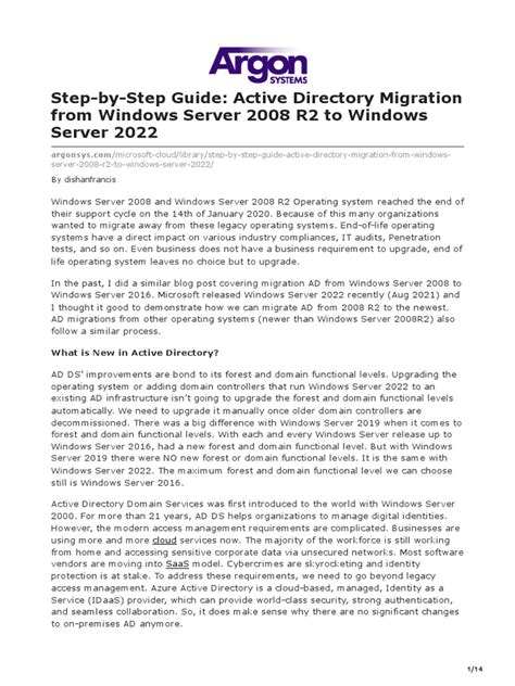 Step By Step Guide Active Directory Migration From Windows Server 2008