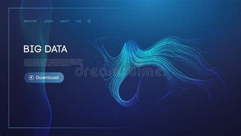 Abstract Data Stream Visualization In Blue With Flowing Lines Stock Vector Illustration Of