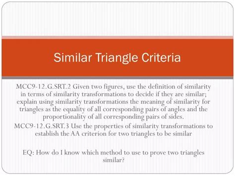 PPT Similar Triangle Criteria PowerPoint Presentation Free Download ID