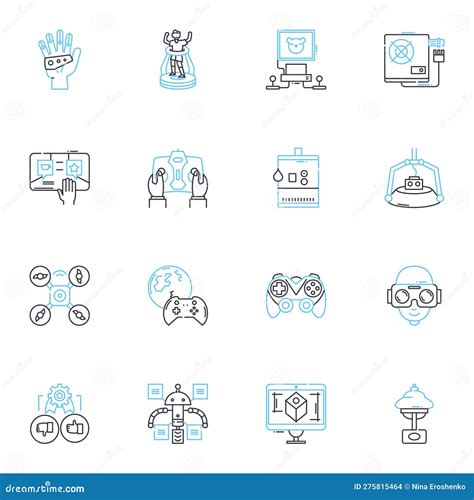 Data Computing Linear Icons Set Analytics Statistics Algorithms Machine Learning