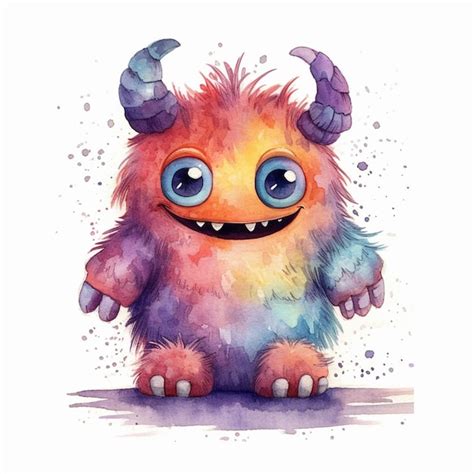 Premium Ai Image Cute Monster