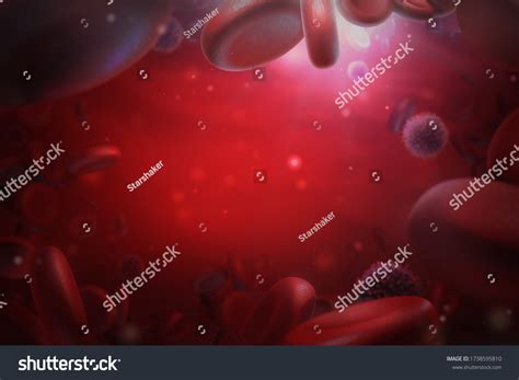 Blood Microscopic View 3d Medical Illustration Stock Illustration