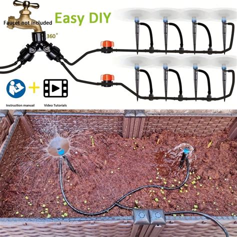 ערכת השקיה בטפטוף לגינה עציצים מערכת השקיית גינה עם צינורות וממטרות Shein Il