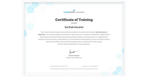 Sarthak Kaushal On Linkedin Successfully Completed The Data Structures