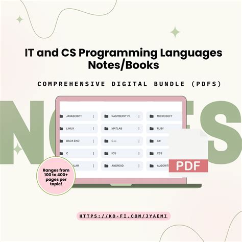 Information Technology It And Computer Science Cs Programming Languages Notesbooks
