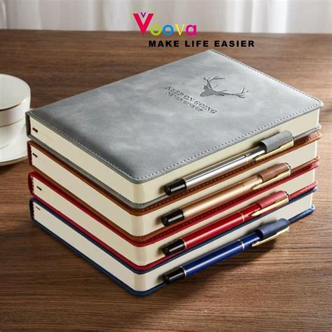 Jual VOOVA Notebook Kulit A5 Buku Agenda Kerja Meeting Planner NoteBook Notepad Diary Binder