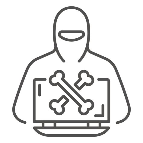 Hacker Laptop Icon Outline Style 15182513 Vector Art At Vecteezy