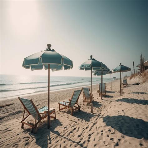 Premium Ai Image Sandy Paradise Under The Radiant Sun