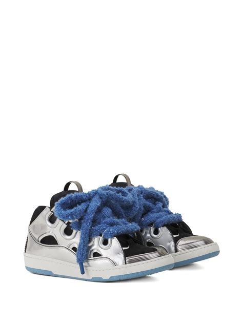 Lanvin Curb Sneakers Silver Farfetch Au