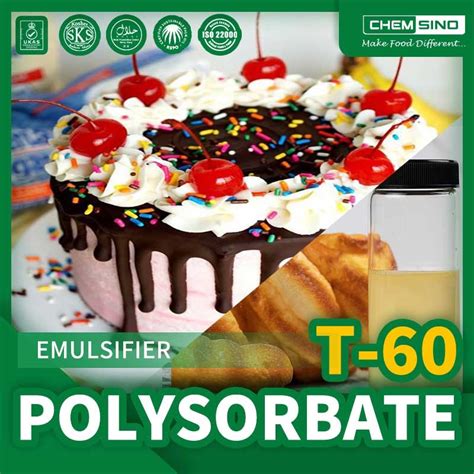 Finest Quality Polyoxyethylene 20 Sorbitan Monostearate Polysorbate 60 Emulsifier E435