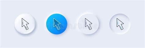 Mouse Cursor Line Icon Click Action Sign Line Icons Vector Stock