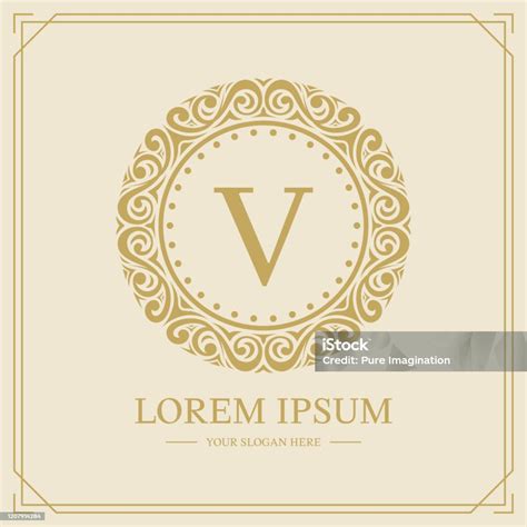 럭셔리 모노그램 로고 템플릿 문자 V 로고 디자인 벡터 일러스트레이션 로고에 대한 스톡 벡터 아트 및 기타 이미지 로고 알파벳 V 보석 개인 장식품 Istock