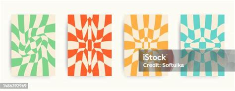 포스터 전단지 옷 소셜 미디어에 대한 대담한 전환 뒤틀리고 왜곡된 벡터 텍스처 Y2k 미학 레트로 사이키델릭 그루비 히피 70년대 배경 파도 0명에 대한 스톡 벡터 아트 및