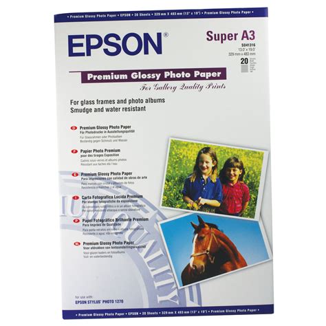 Epson Premium A3 Glossy Photo Paper Pack Of 20 C13s041316