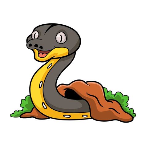 Cute Platinum Titanium Reticulated Python Cartoon 22768303 Vector Art