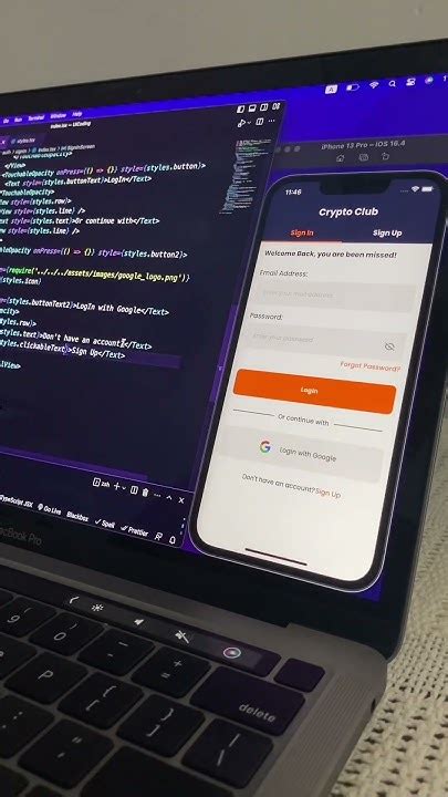 Crypto App Auth Ui Speed Code Reactnative Coding Shorts Youtube
