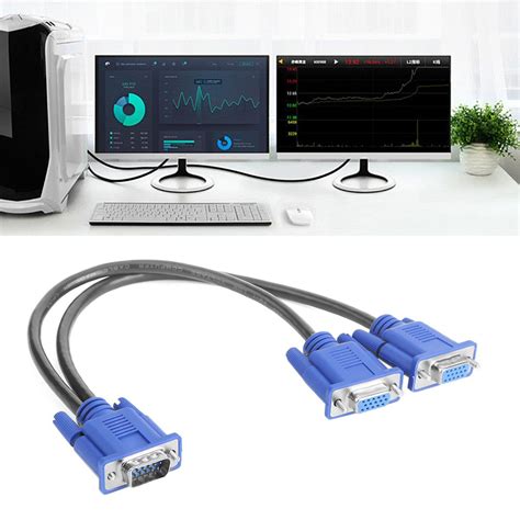 VGA Splitter 1 Computer To Dual 2 Monitor Male Female Wire Shopee Philippines