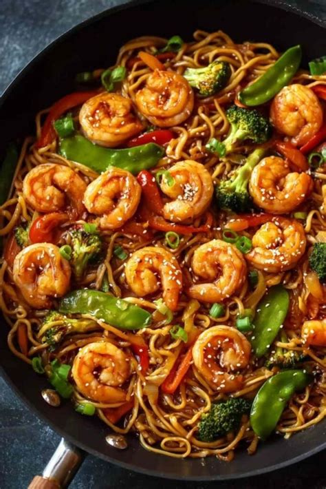 High Protein Shrimp Stir Fry With Noodles Recipe 25 Min