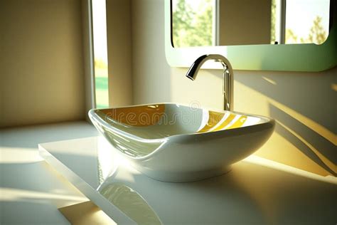 Modern Colorful Bathroom Sink Ai Generated Stock Illustration