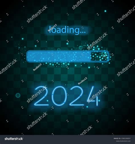 Neon Progress Bar Showing Loading 2024 Stock Illustration 2392158357