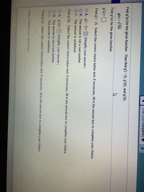 Solved Find G X For The Given Function Then Find G 2 Chegg Com