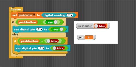 ardupineda turning an led on and off using a push button in snap4arduino