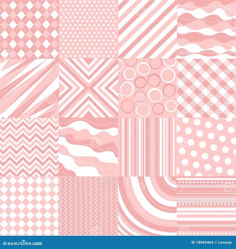 Seamless Pink Patterns With Fabric Texture Vector Illustration 18965464