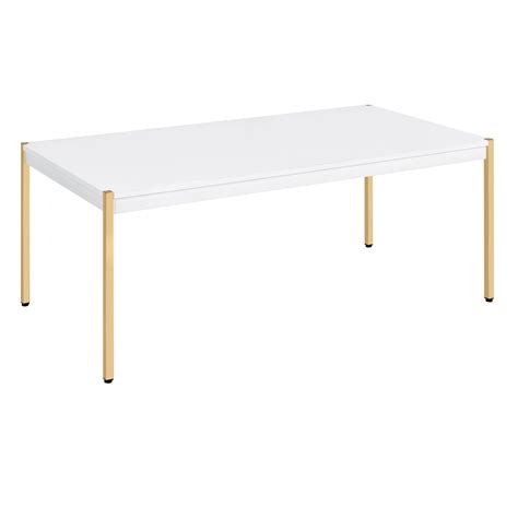 White And Gold Rectangle Coffee Table