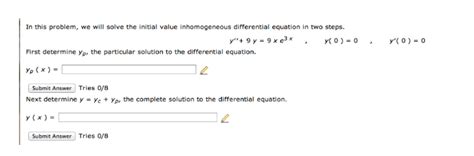 Solved In This Problem We Will Solve The Initial Value