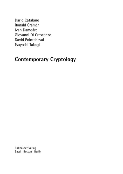 Pdf Provable Security For Public Key Schemes