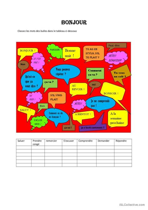 Bonjour Français Fle Fiches Pedagogiques Pdf And Doc