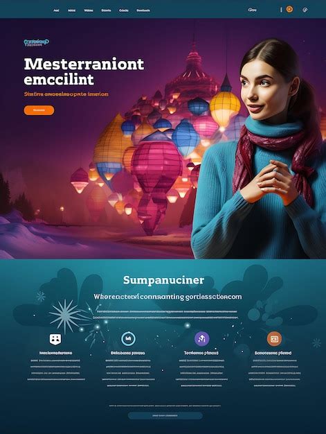 Premium Photo Website Of A Language Learning Platform Presenting An Imm Creative Layout Design