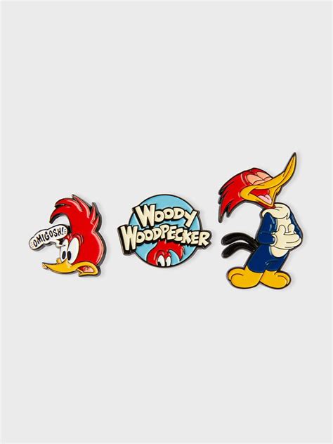 Coller X Woody Woodpecker Metal Sticon Set Line Friends Square