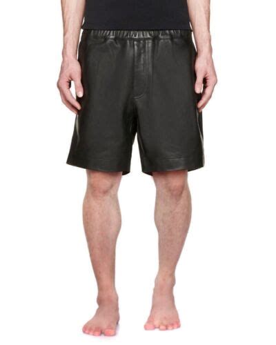 Mens Real Leather Shorts Genuine Lambskin Gym Boxer Shorts Punk Black Pants Ls30 Ebay Uk