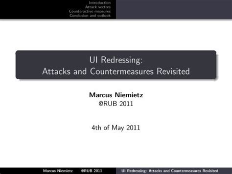Ui Redressing Attacks And Countermeasures Revisited