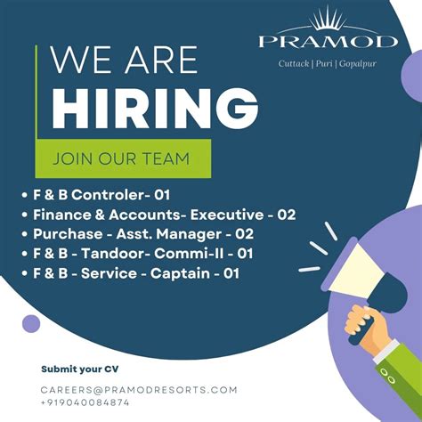 Pramod Hotels And Resorts On Linkedin Hiring Excitingopportunity