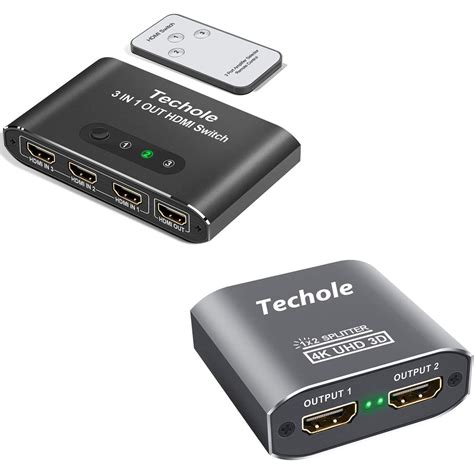 Techole 3 In 1 Out HDMI Switch Techole 1 In 2 Out HDMI Splitter Shopee Singapore