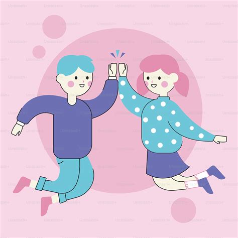 공중에서 점프하는 두 사람 벡터 Unsplash의 벡터 이미지