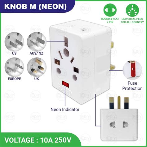 3 WAY ADAPTOR ADAPTER WITH SWITCH SWITCHES USB SOCKET PLUG CHARGER CHARGING GANG MULTI NEON