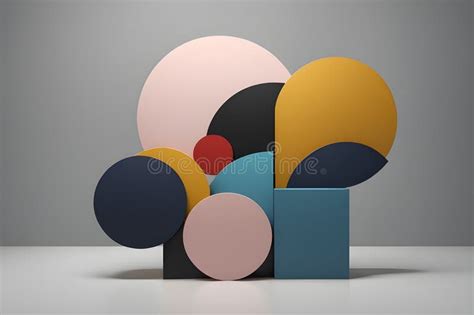 Abstract Background Of Overlapping Geometric Shapes In Pastel Colors Soft Focus And Muted Tones