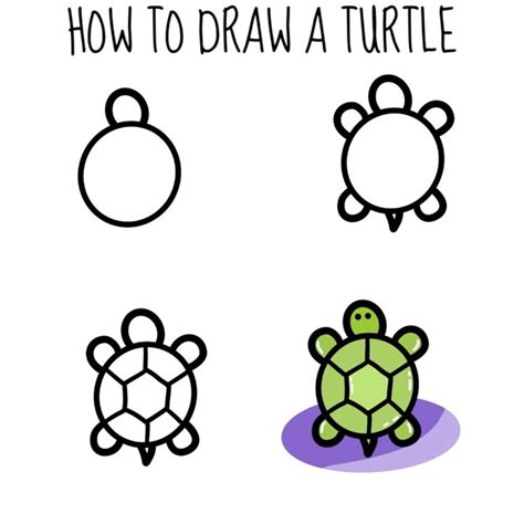 How To Draw A Turtle Simple Turtle Drawing Cute Turtle Drawings