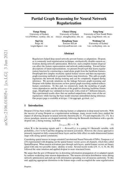 Pdf Partial Graph Reasoning For Neural Network Regularization