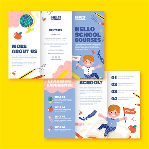 Flat Back To School Brochure Template Free Vector