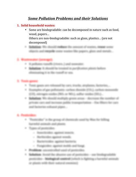 Solution Pollution Examples With Solutions Studypool