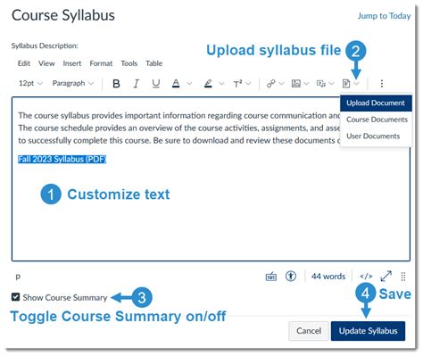 Quick Tip Customize Your Canvas Syllabus And Course Summary Page Kent