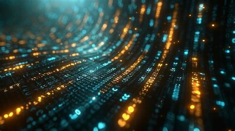 Premium Photo Glowing Binary Code Streaming Across A Dark Abstract Cyberspace