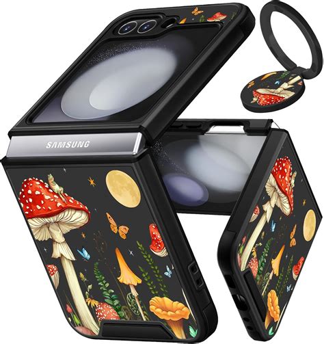 Amazon Com Funermei 2in1 For Samsung Galaxy Z Flip 5 Case For Women Girls Mushroom Cute Teens